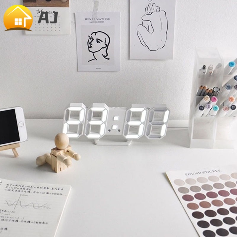 (2.0 Version) 3D Smart Digital Clock LED Wall Clock Home Decro Alarm ...
