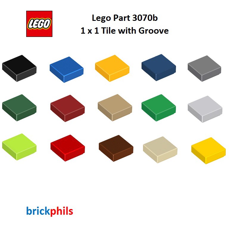 Lego Part 3070b 1x1 Tile with Groove (10pcs per Lot) | Shopee Philippines
