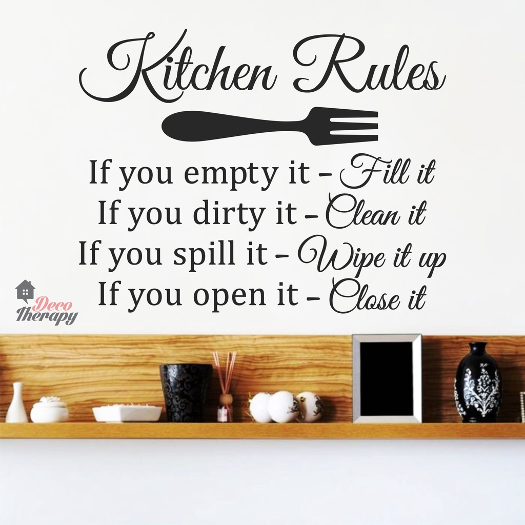 Kitchen Rules Wall Sticker Decotherapy | Shopee Philippines