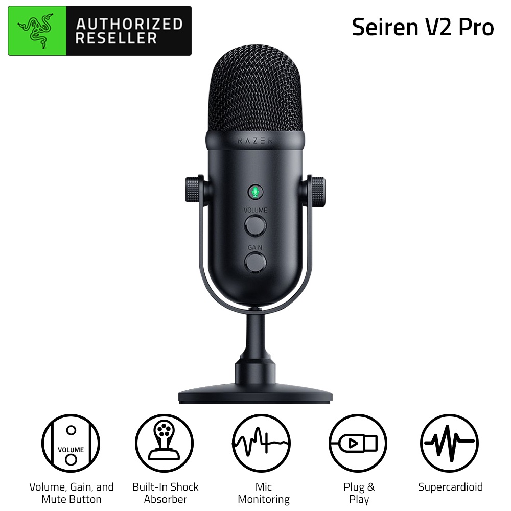 Razer Seiren V2 Pro - Professional-grade USB Microphone for Streamers ...