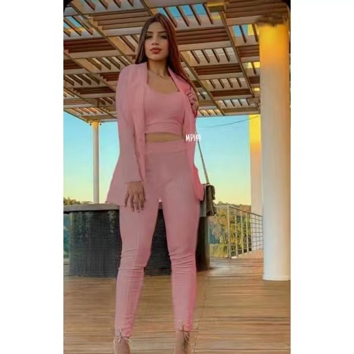 New terno 3in1 ( blazer + top and pants ) women fashion terno | Shopee ...