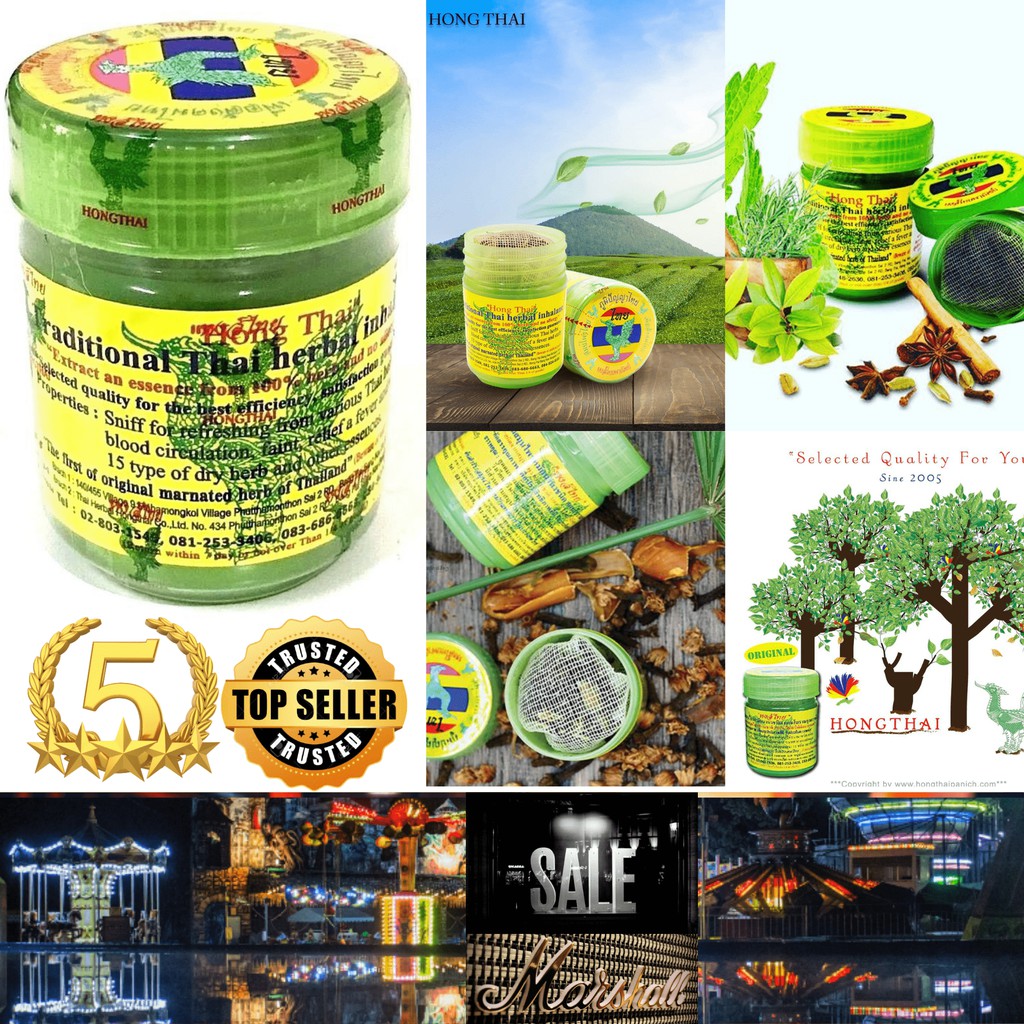 Hong Thai Inhaler 100%Thailand Original Hong Thai Traditional Thai Herbal Inhalant A Hong Thai ...
