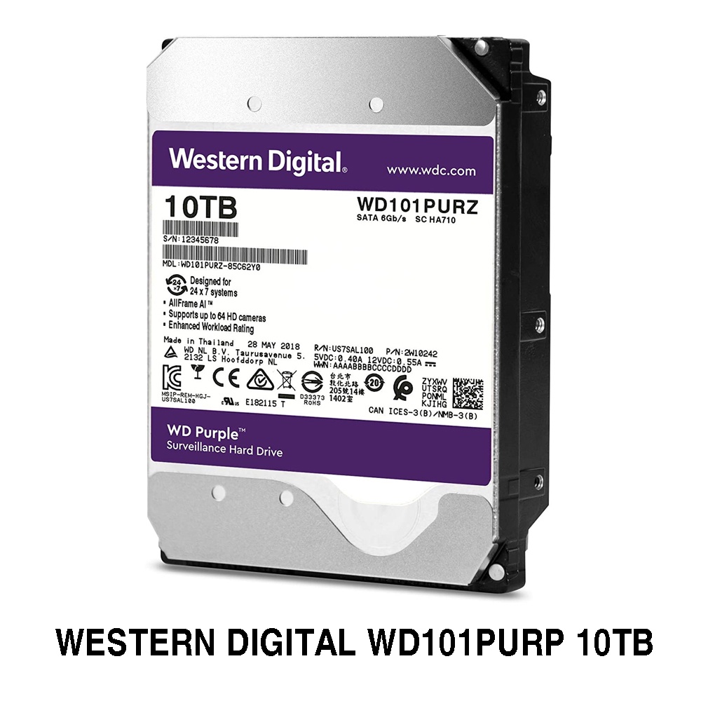 Western Digital 10TB WD Purple Surveillance Internal Hard Drive ...