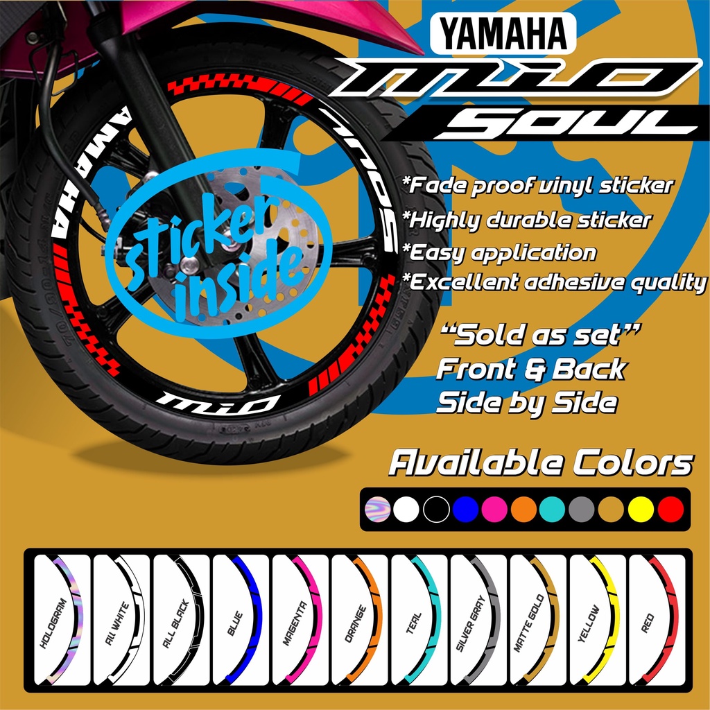 Yamaha Mio Soul Mag Decals Sticker Front & Back Side by Side Complete ...