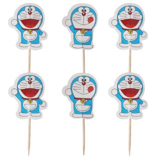 24pcs Doraemon Cupcake Cake inserts Toppers Picks Party Birthday ...
