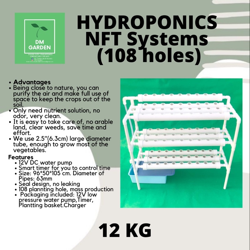 108 holes -Hydroponics NFT System | Shopee Philippines
