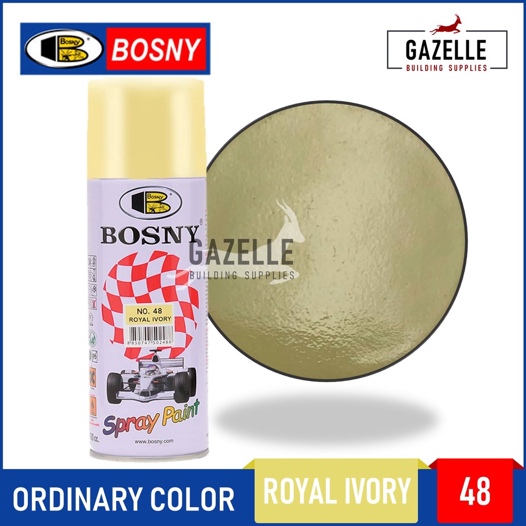 Bosny Ordinary Color Acrylic Spray Paint - 48 Royal Ivory | Shopee ...