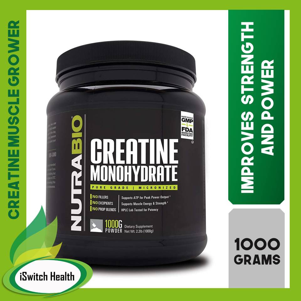 NutraBio Creatine Monohydrate Powder - 1000g Unflavored | Shopee ...