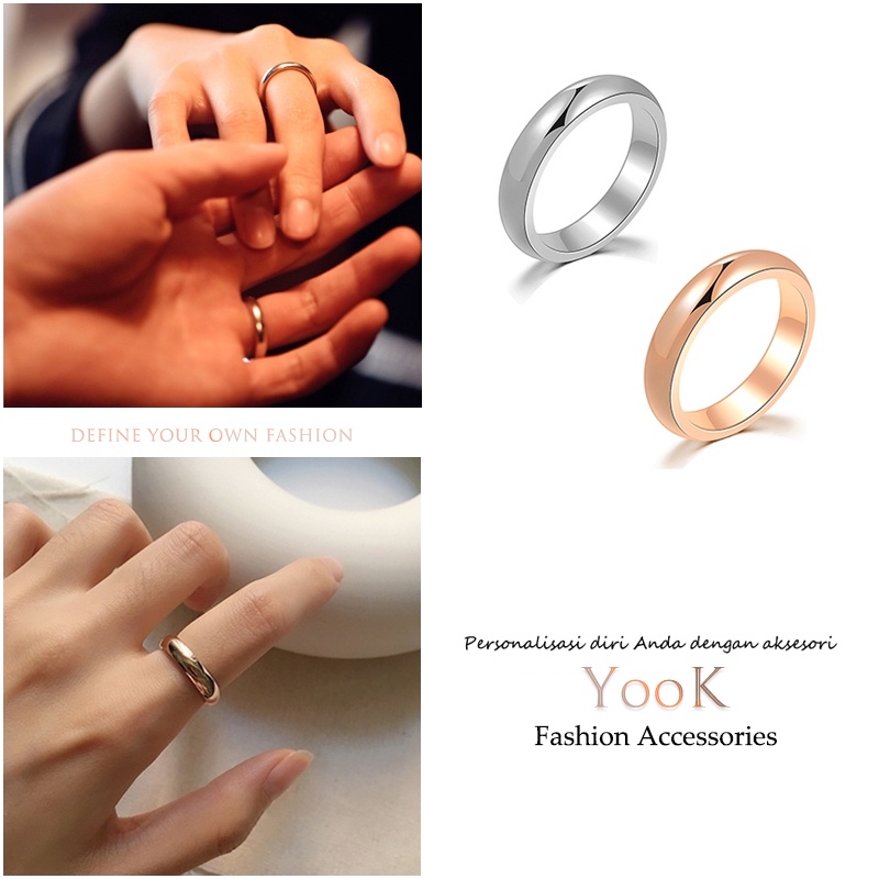 Follow my shop to get coupons Rose Gold Titanium Jewelry Simple Couple ...