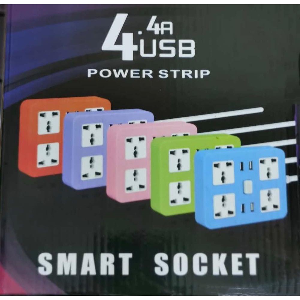 4 USB Power Strip 4A Extension Wire Smart Socket | Shopee Philippines