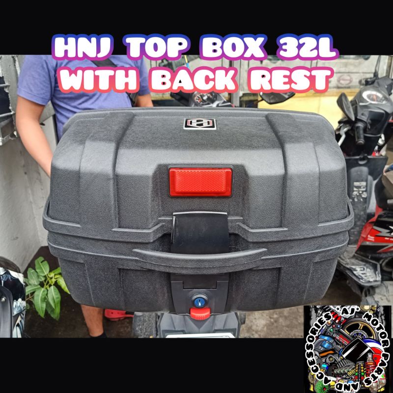HNJ TOP BOX 32L WITH BACK REST HIGH QUALITY TOP BOX | Shopee Philippines