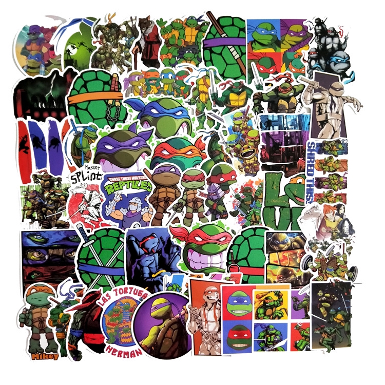 50 pcs Teenage Mutant Ninja Turtles (TMNT) Cartoon Waterproof PVC ...