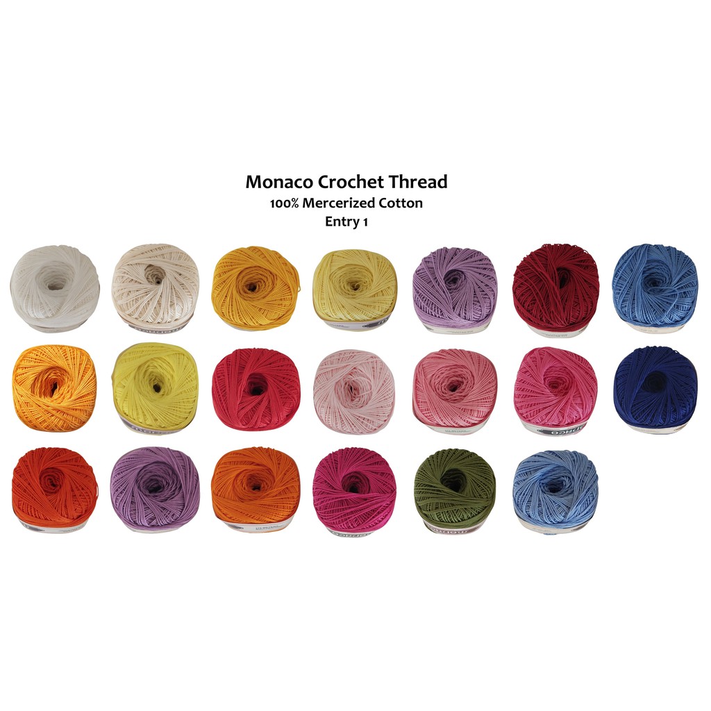 1 pc 3ply Monaco Crochet Thread Entry 1 of 3 - 100% Mercerized Cotton ...