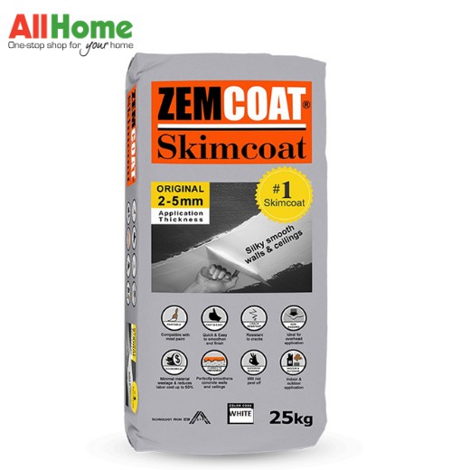 ZEMCOAT Skimcoat Original White 25kg | Shopee Philippines