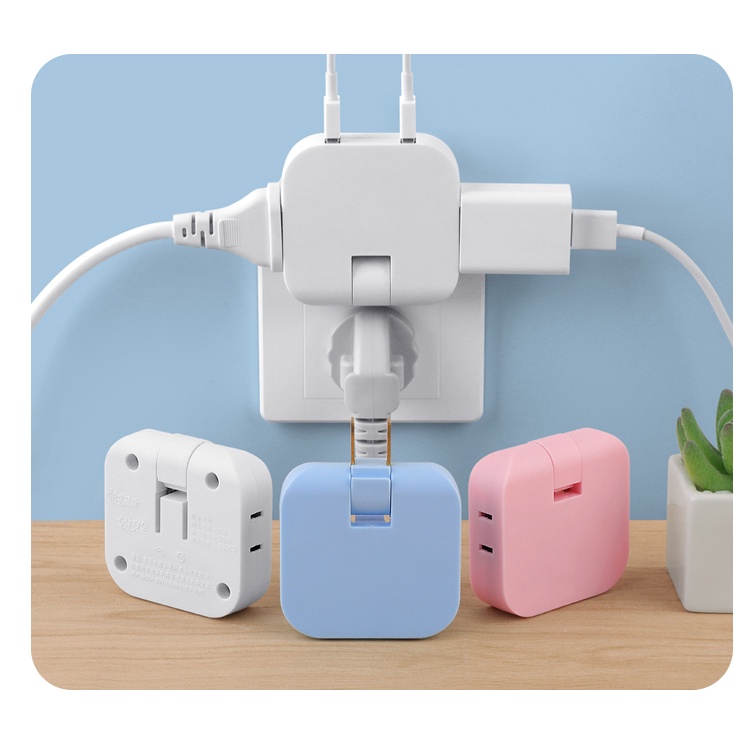 3 in 1 Extension Plug 3 Way Wall Outlet Extender AC Adapter 2-Prong ...