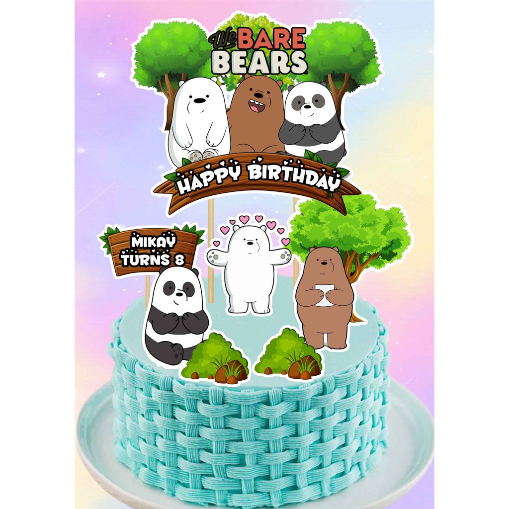 WE BARE BEARS theme cake topper | Shopee Philippines