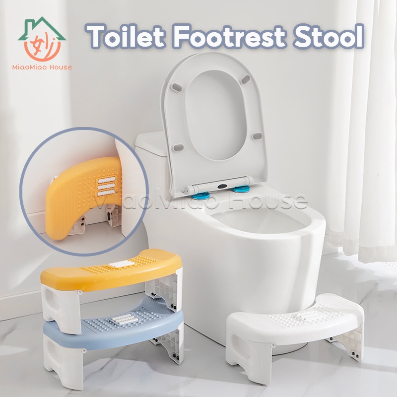 Foldable Toilet Footrest Stool Potty Help Thicker Squatty Potty White ...