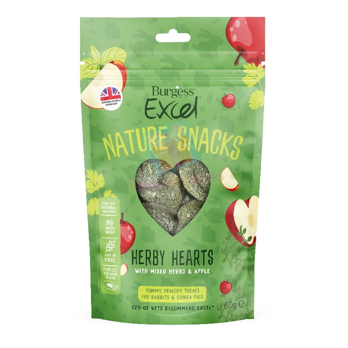 Rabbit Treats-Burgess Excel Herby Hearts 60grams - Burgess Excel Herby ...