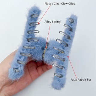 12cm Furry Hair Claw Clips for Thick Hair | Shopee Philippines