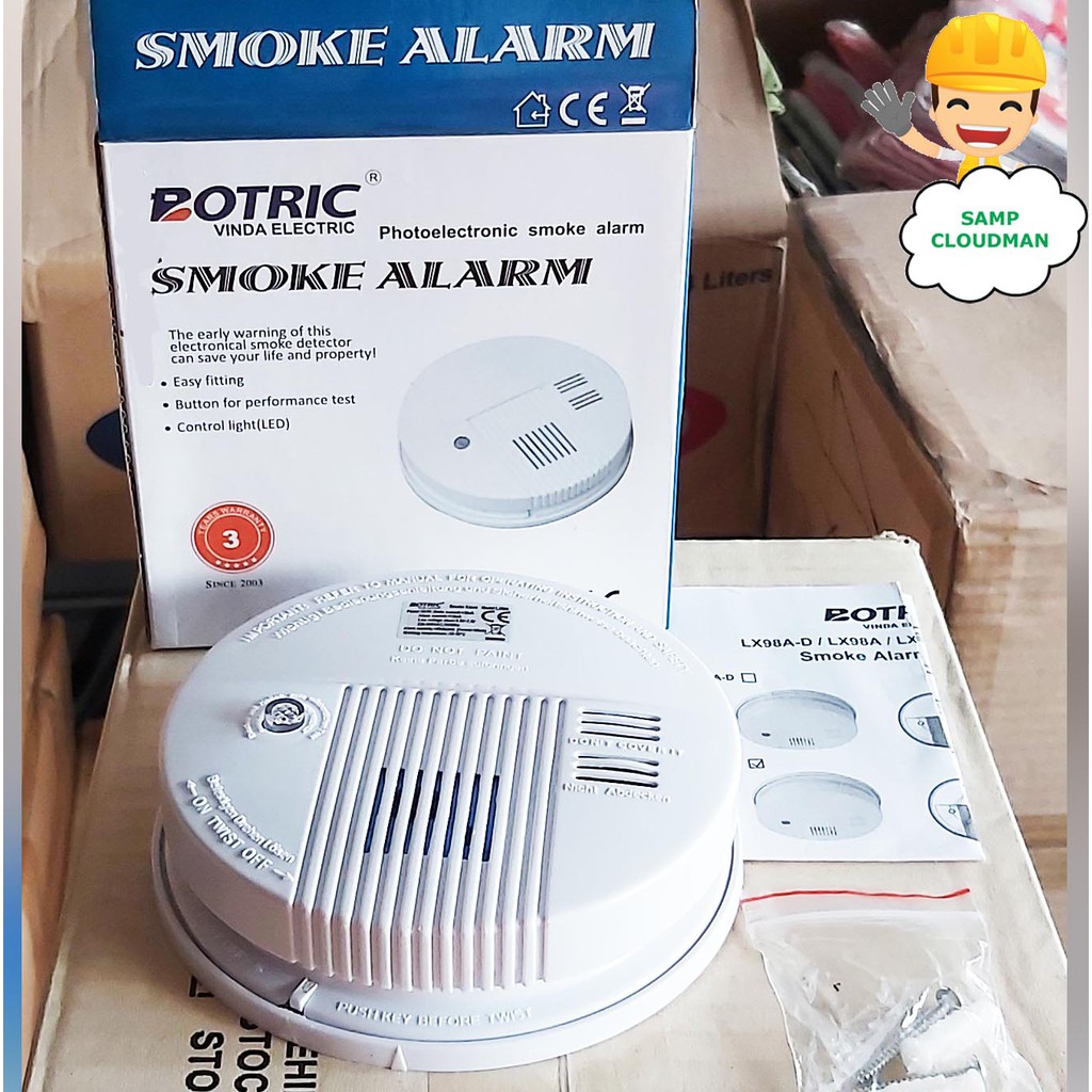 Botric Smoke Alarm Photoelectronic Smoke Detector Alarm Early Warning ...