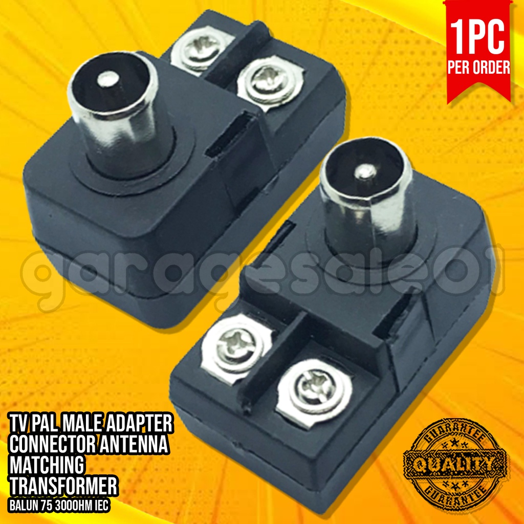 TV PAL Male Adapter Connector Antenna Matching Transformer | Shopee ...