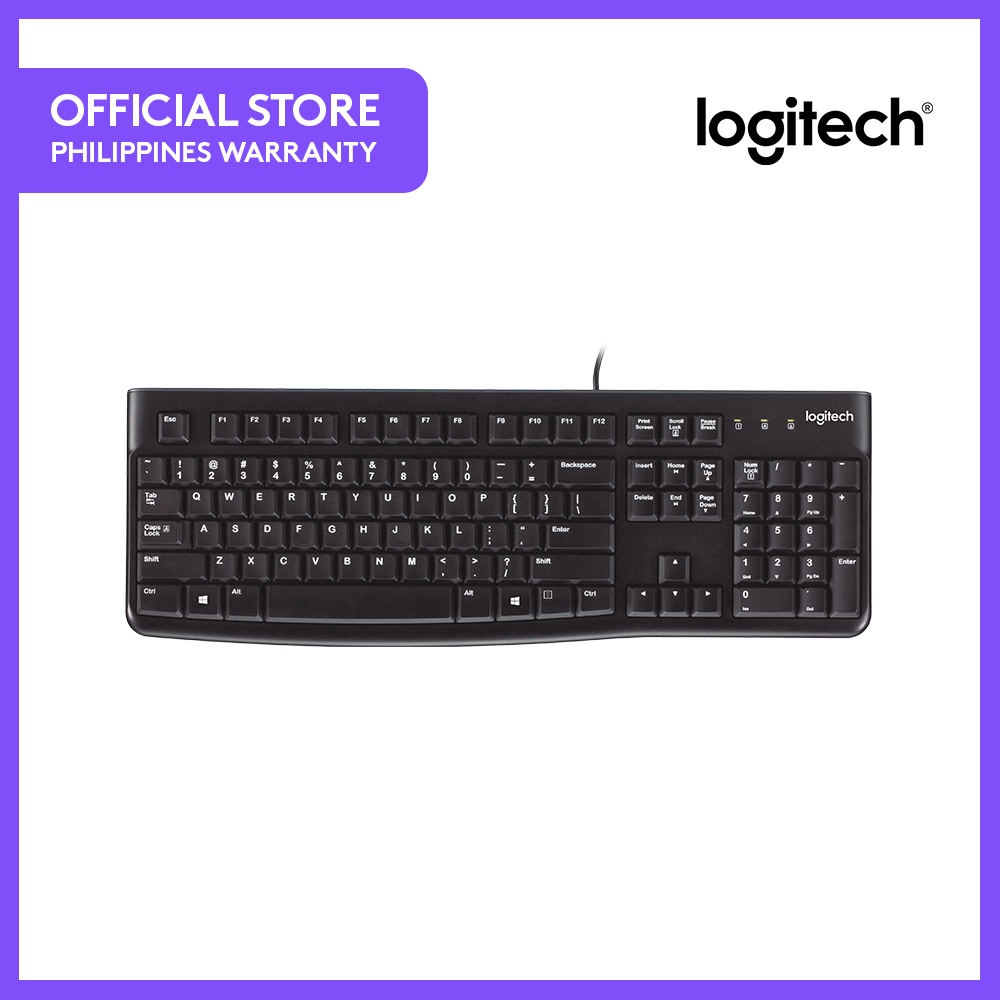 Logitech K120 Wired Keyboard, Full-Size, Spill Resistant, Curved Space ...
