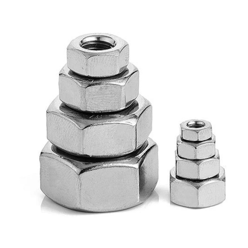 Metric M2 M3 M4 M6 M8 M10 Hex Hexagon Nuts 304 Stainless Steel Fastener for Bolts screws ...