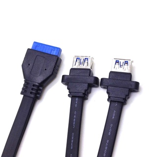 Dual 2 Port USB 3.0 Front Panel Extension Cable a Type Female to 20 Pin ...