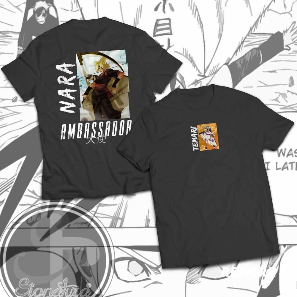 Signatura tees Anime Shirts Naruto Series | Temari Nara Shirt Design ...