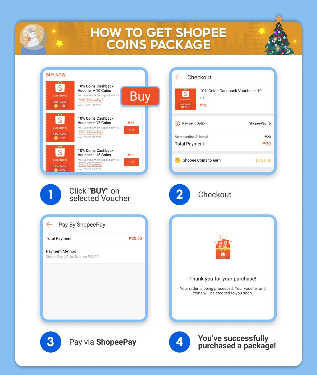 Buy Vouchers & Get Coins December 2022 | Shopee PH