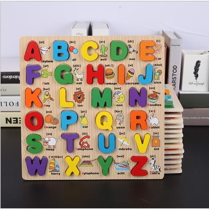 26 letters Wooden ABC Puzzle for kids Puzzles Wooden Toys Alphabet ...