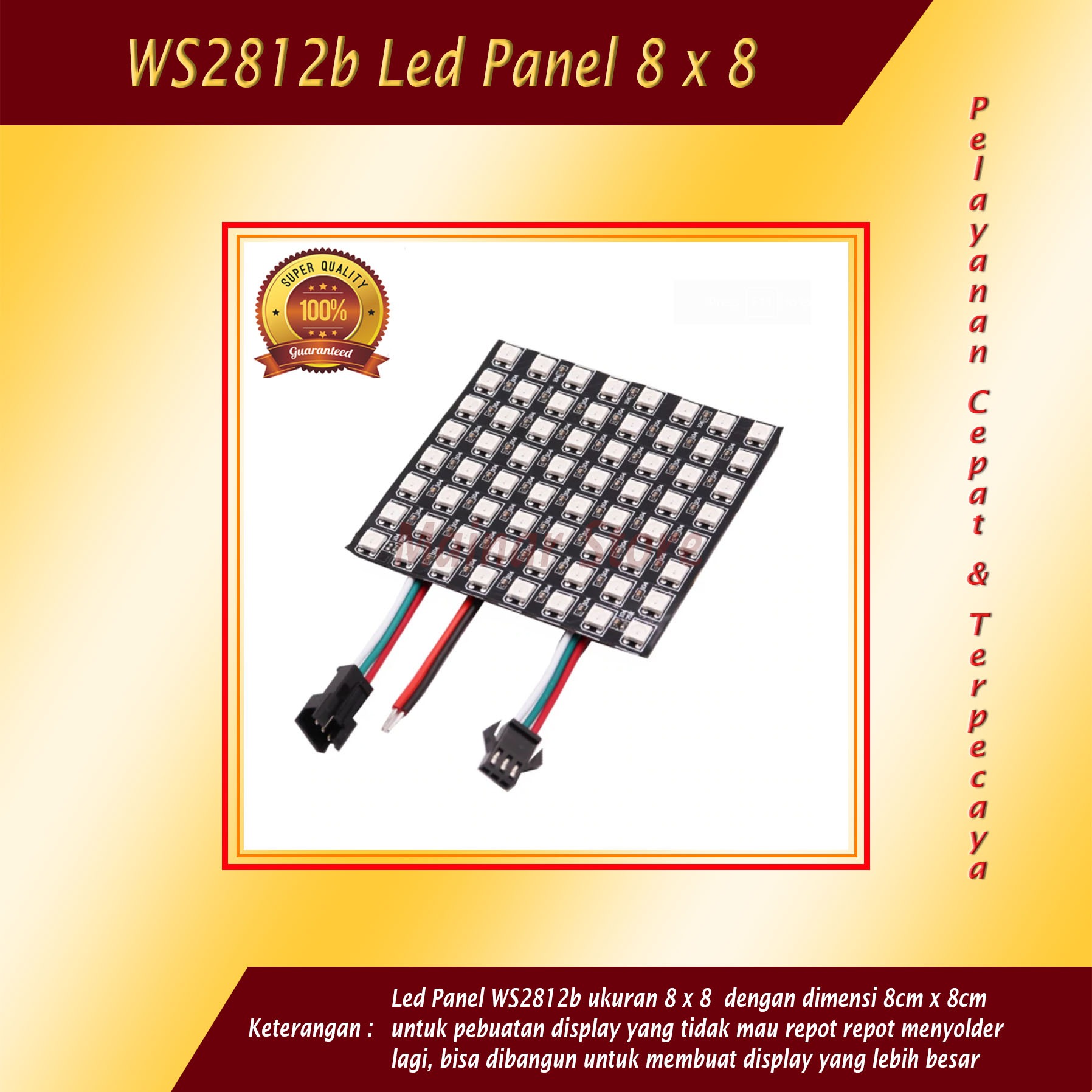 Flexible Led Panel Ws2812B 8x8 Pixels Individually Addressable Dc 5v ...