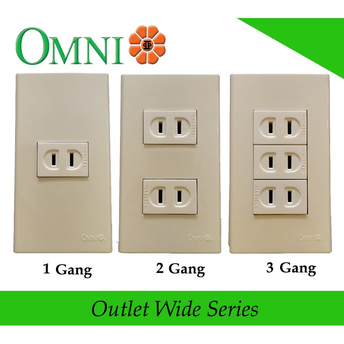 Omni Outlet Wide Series 1 gang, 2 gang, 3 gang | Shopee Philippines