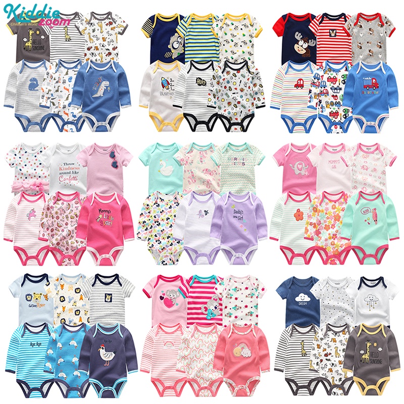 Kiddiezoom 6Pcs/Lot Newborn Jumpsuit Baby Girl Boy Rompers Infant ...