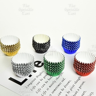 100pcs Metallic Foil Cupcake Liners 3oz Aluminum Greaseproof Muffin ...