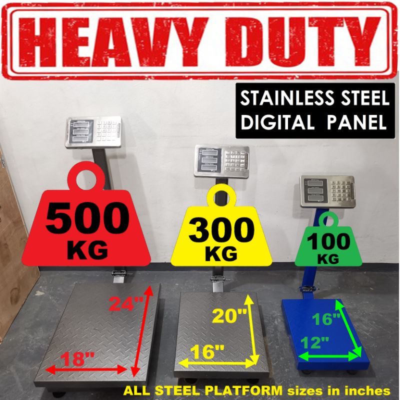 [HEAVY DUTY] Digital Weighing Scale ALL STEEL PLATFORM Digital ...