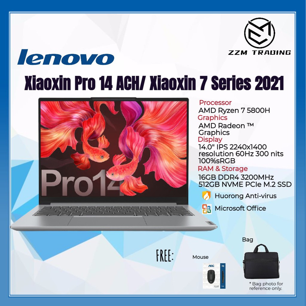 Lenovo Xiaoxin Pro 14 ACH/ Xiaoxin 7 Series 2021 Laptop 14" 2.2K IPS ...