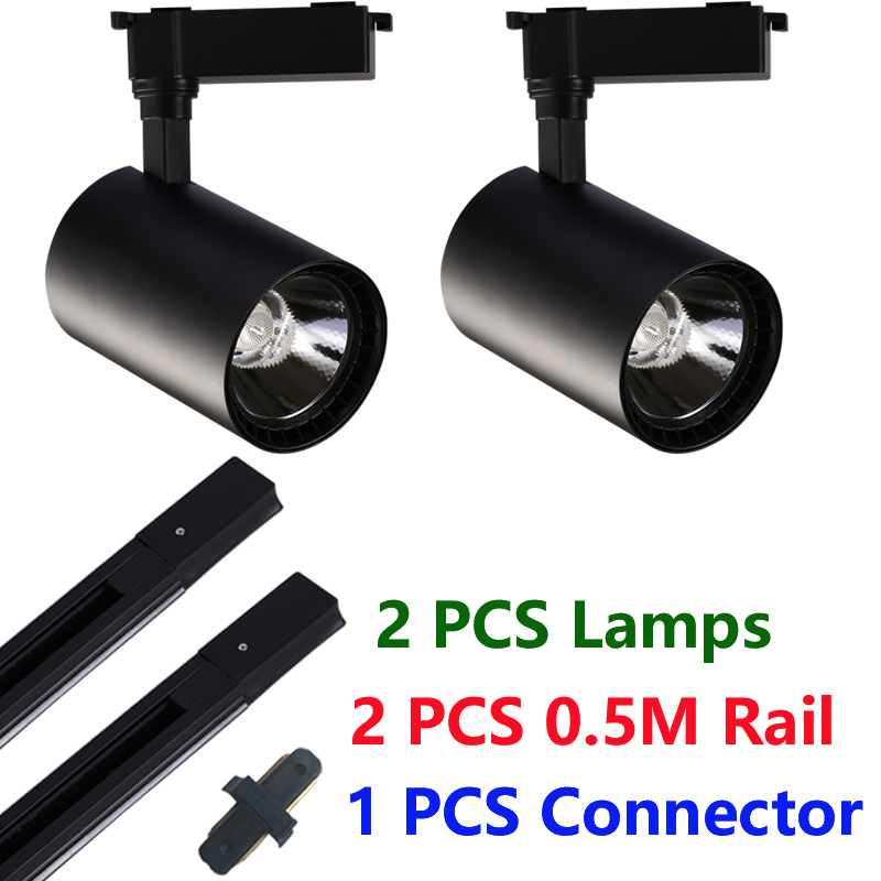 Whole Set LED COB Track Light Rail Spotlight Spot Light Track Lamp Led ...