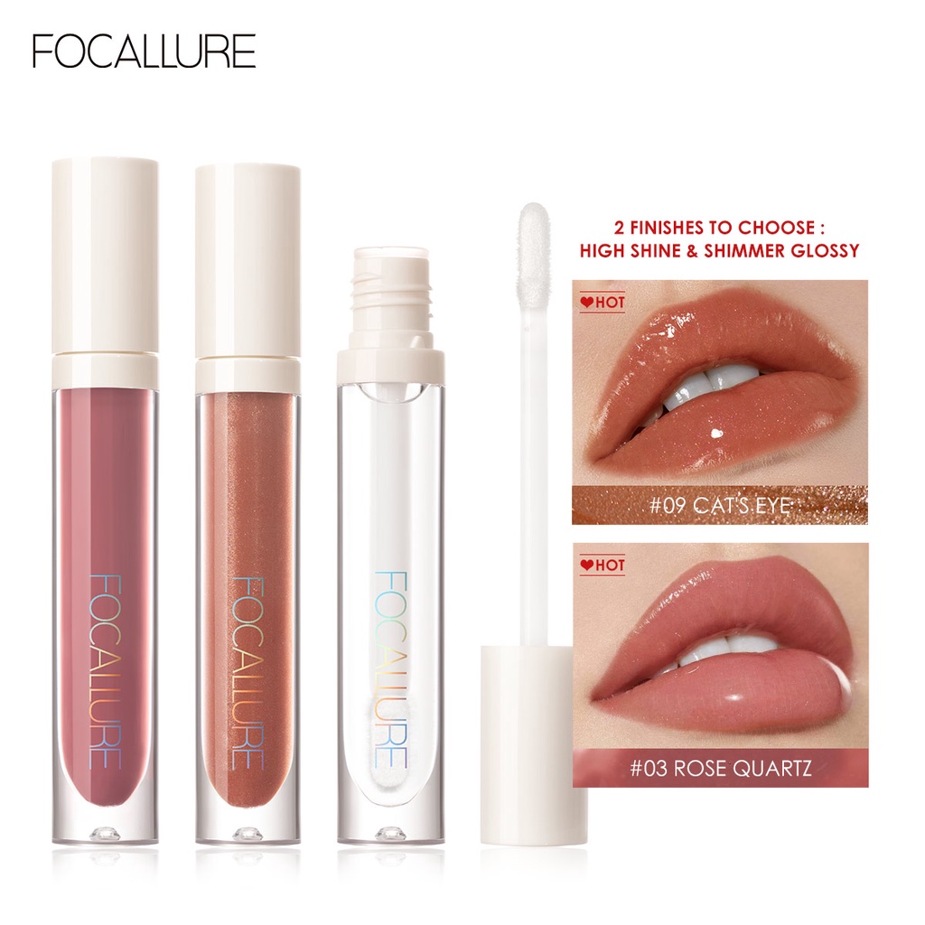 FOCALLURE Lipstick High Shine & Shimmer Glossy Lip Gloss | Shopee ...