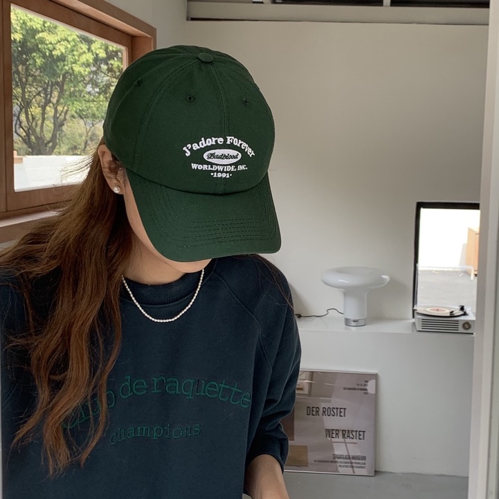 Cheese Store~Korean Face Small Letter Cap Female Retro Green Baseball ...