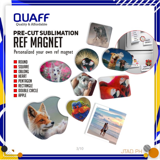 (5 pcs) QUAFF Sublimation Printable Ref Magnet Pre-cut (blanks ...