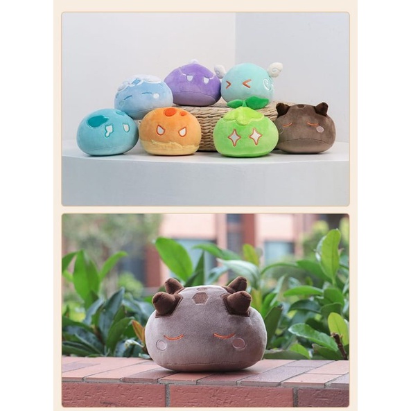 (Ready)Official Mihoyo Genshin Impact Anemo Geo Plush Mud Slime Toy ...
