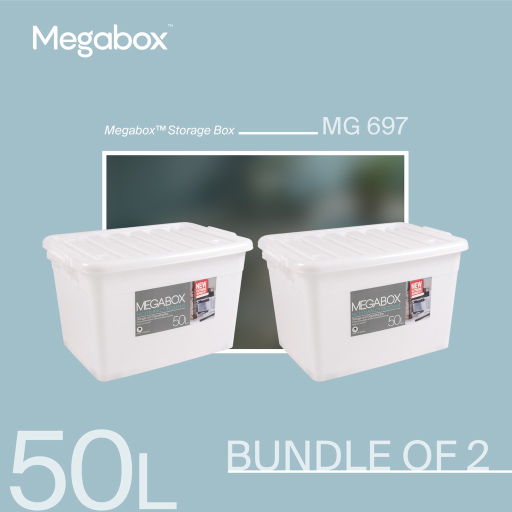 Megabox MG 697 50L Storage Box (Bundle of 2) | Shopee Philippines