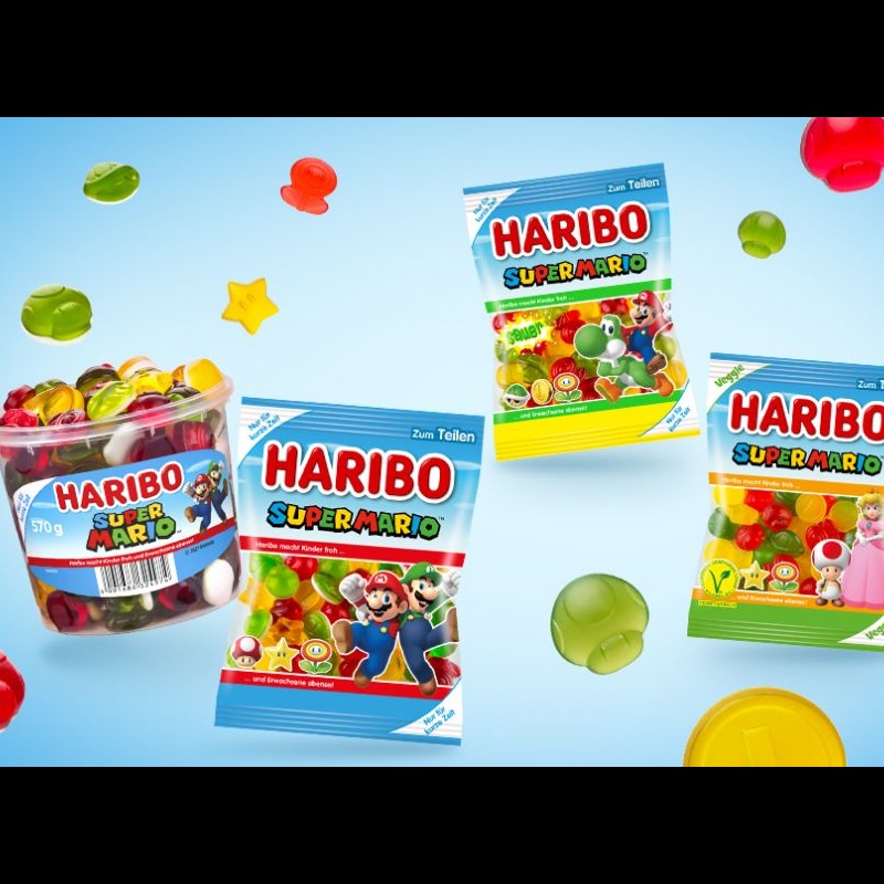 Super Mario Haribo gummy candies 175g limited edition super mario bros ...
