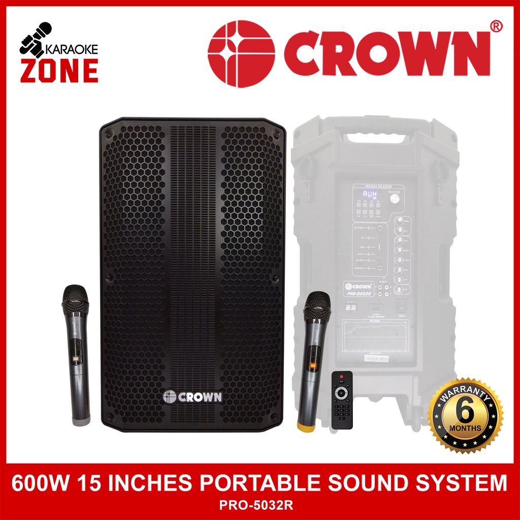 Crown Pro 5032R Speaker / Portable Sound System / 600W / Karaoke ...