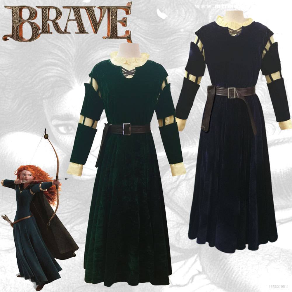 YYDS Pixar Brave Merida Princess Cosplay Costume for Women Summer ...