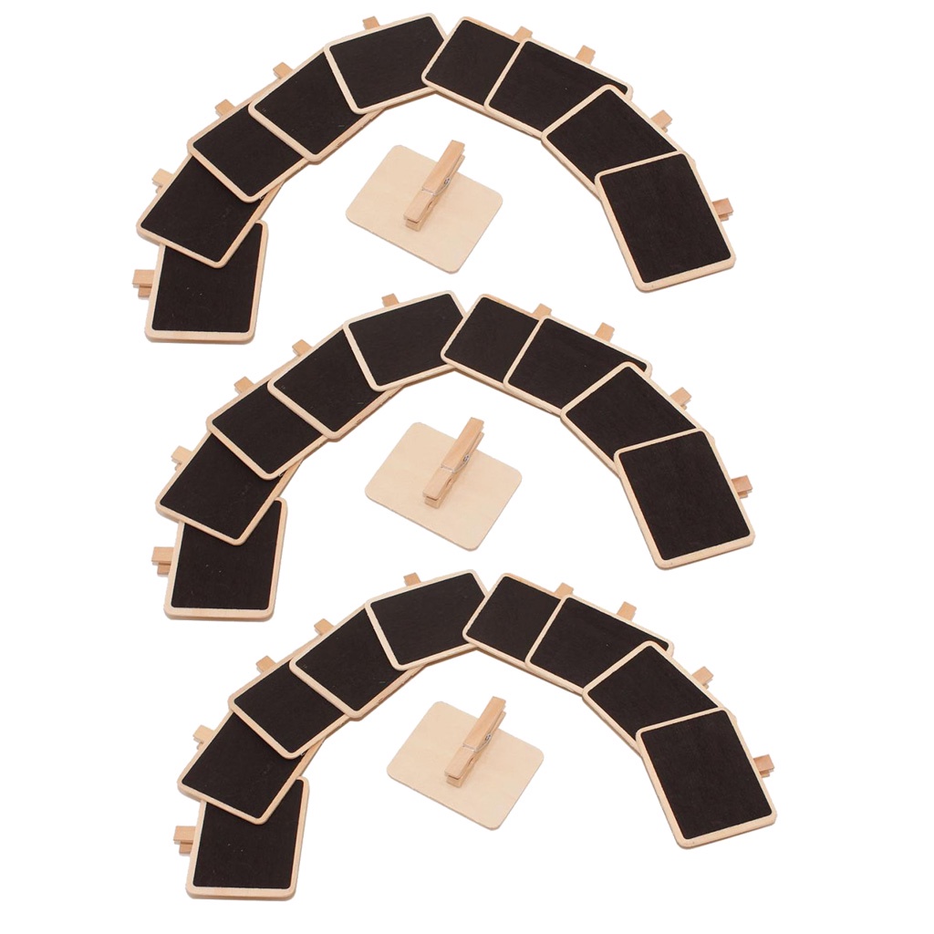 30 Pcs Wooden Mini Chalkboard Clips - Mini Blackboard Message Board ...