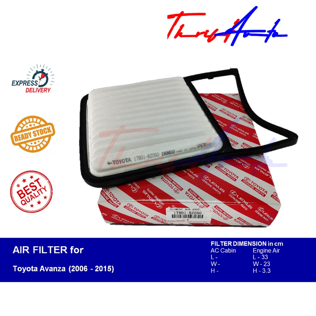 Air Filter for Toyota Avanza (2006 - 2015) | Shopee Philippines