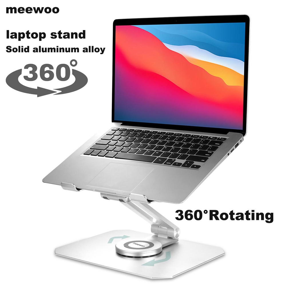 Meewoo Laptop Stand 360 Rotating Base Solid Aluminum Alloy Height ...