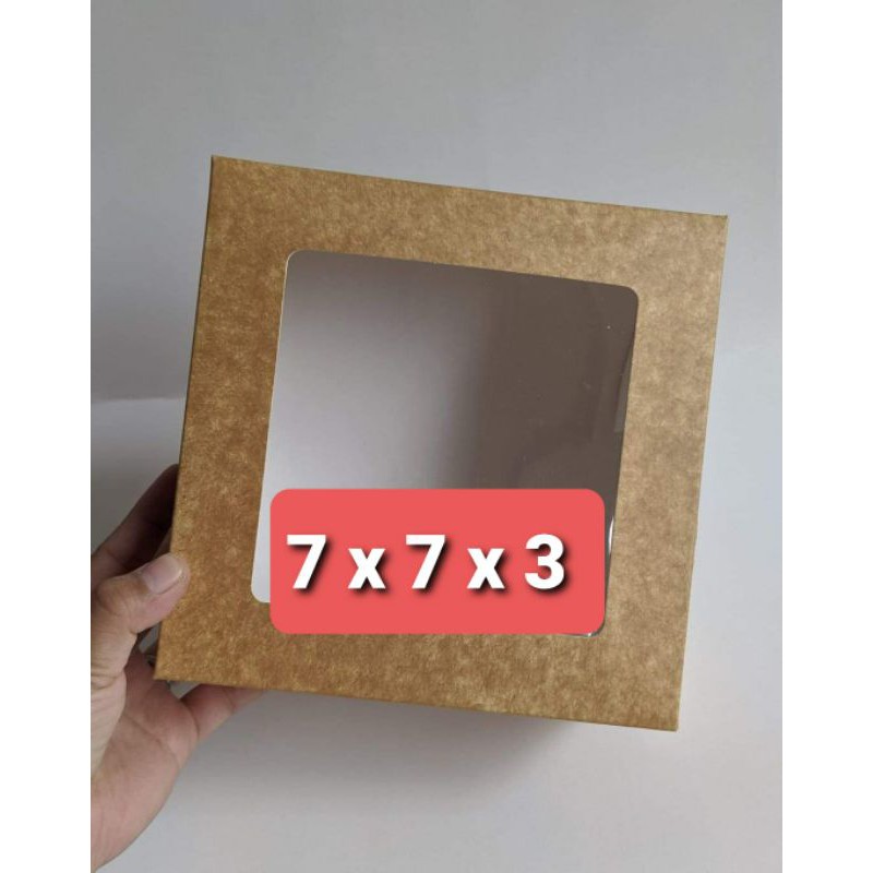 Pastry Box or Cake Box Size: 7x7x3 Color White and Kraft Preformed ...